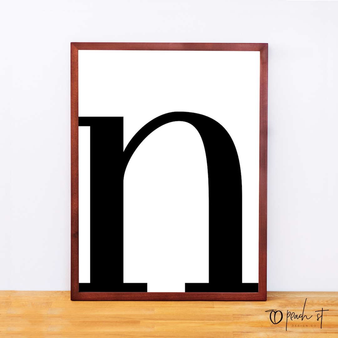 Serif Letter N, Typography Print, Letter Print, Printable Monogram ...
