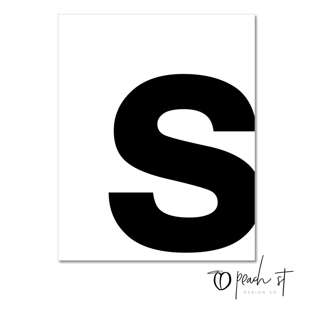 Lowercase Letter S, Typography Print, Printable Monogram, Printable Art ...