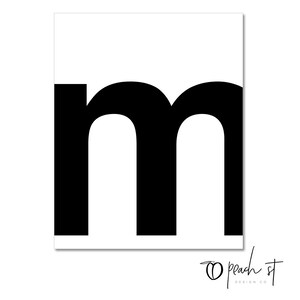 Lowercase Letter M, Typography Print, Printable Monogram, Printable Art ...