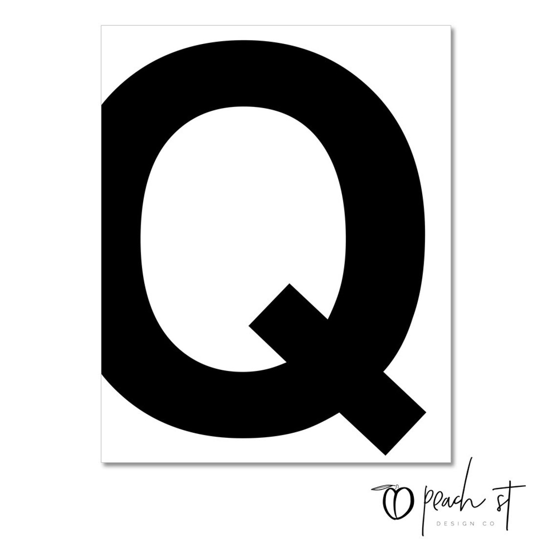 Letter Q, Typography Print, Letter Print, Printable Monogram, Printable ...