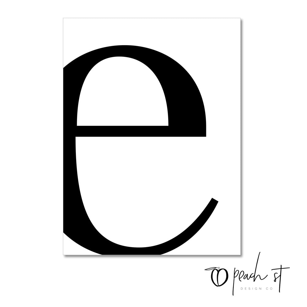 Serif Letter E, Typography Print, Letter Print, Printable Monogram ...