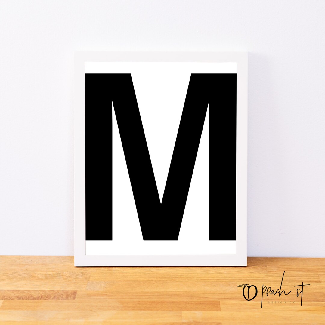 Letter M, Typography Print, Letter Print, Printable Monogram, Printable ...