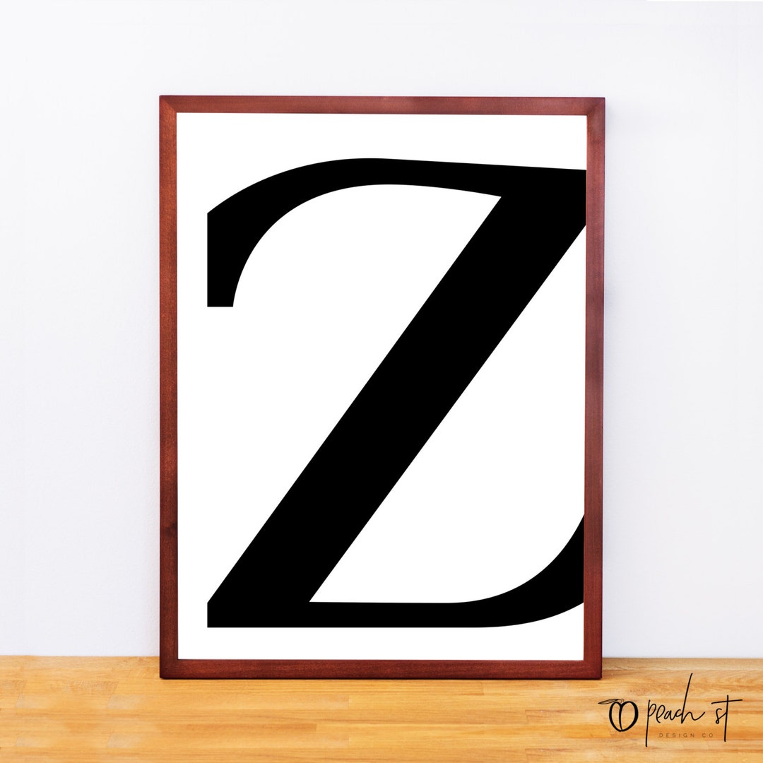 Serif Letter Z, Typography Print, Letter Print, Printable Monogram ...