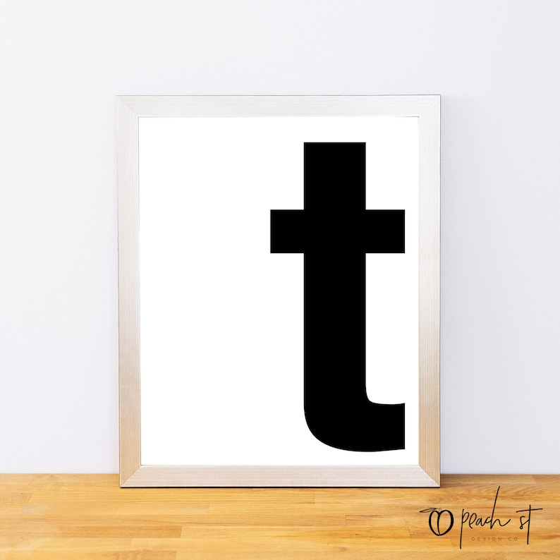 Lowercase Letter T, Typography Print, Printable Monogram, Printable Art ...