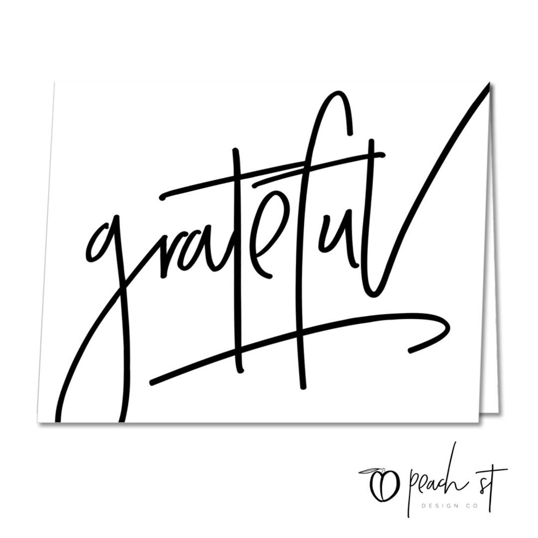 Grateful, Thanksgiving, Thank You Card, Thank You Gift, Printable Card ...