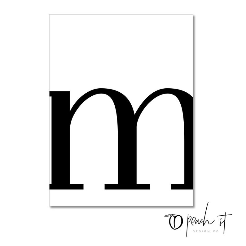 Serif Letter M, Typography Print, Letter Print, Printable Monogram ...