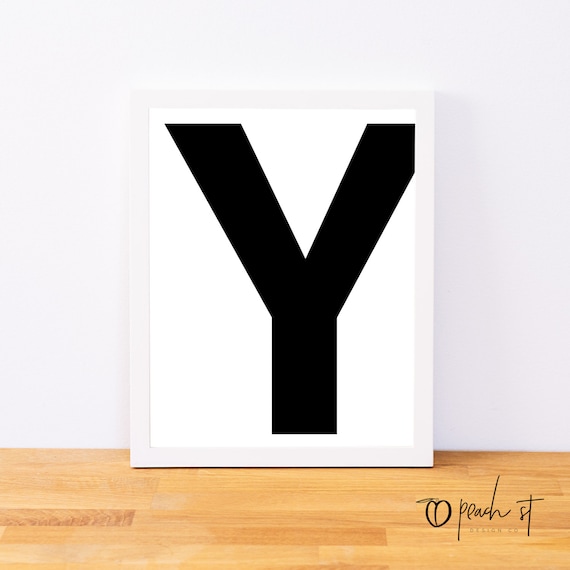 Letter Y Typography Print Letter Print Printable Monogram | Etsy