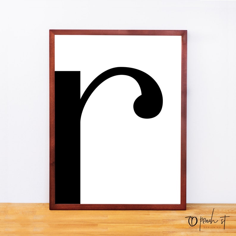 Serif Letter R, Typography Print, Letter Print, Printable Monogram ...