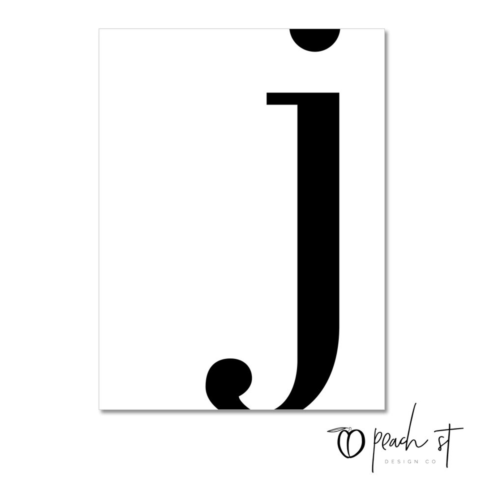 Serif Letter J, Typography Print, Letter Print, Printable Monogram ...