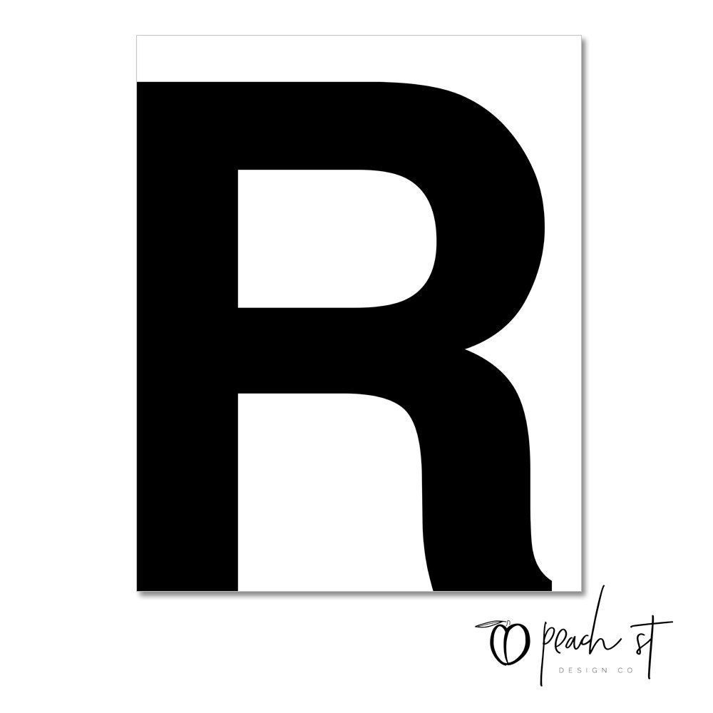 Letter R, Typography Print, Letter Print, Printable Monogram, Printable ...