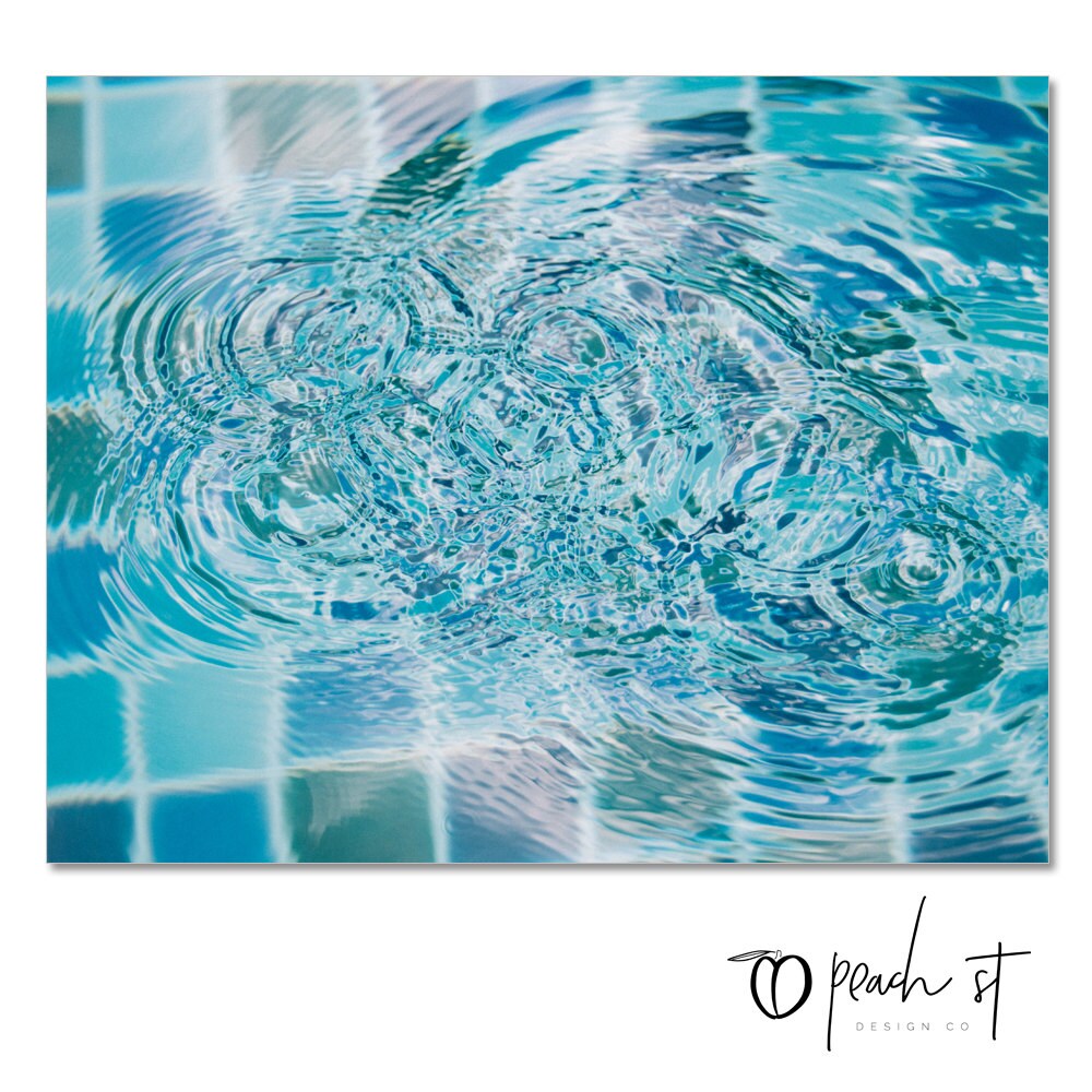 Thailand Pool, Blue, Water Splash, Photography Print, Minimal Wall Art ...