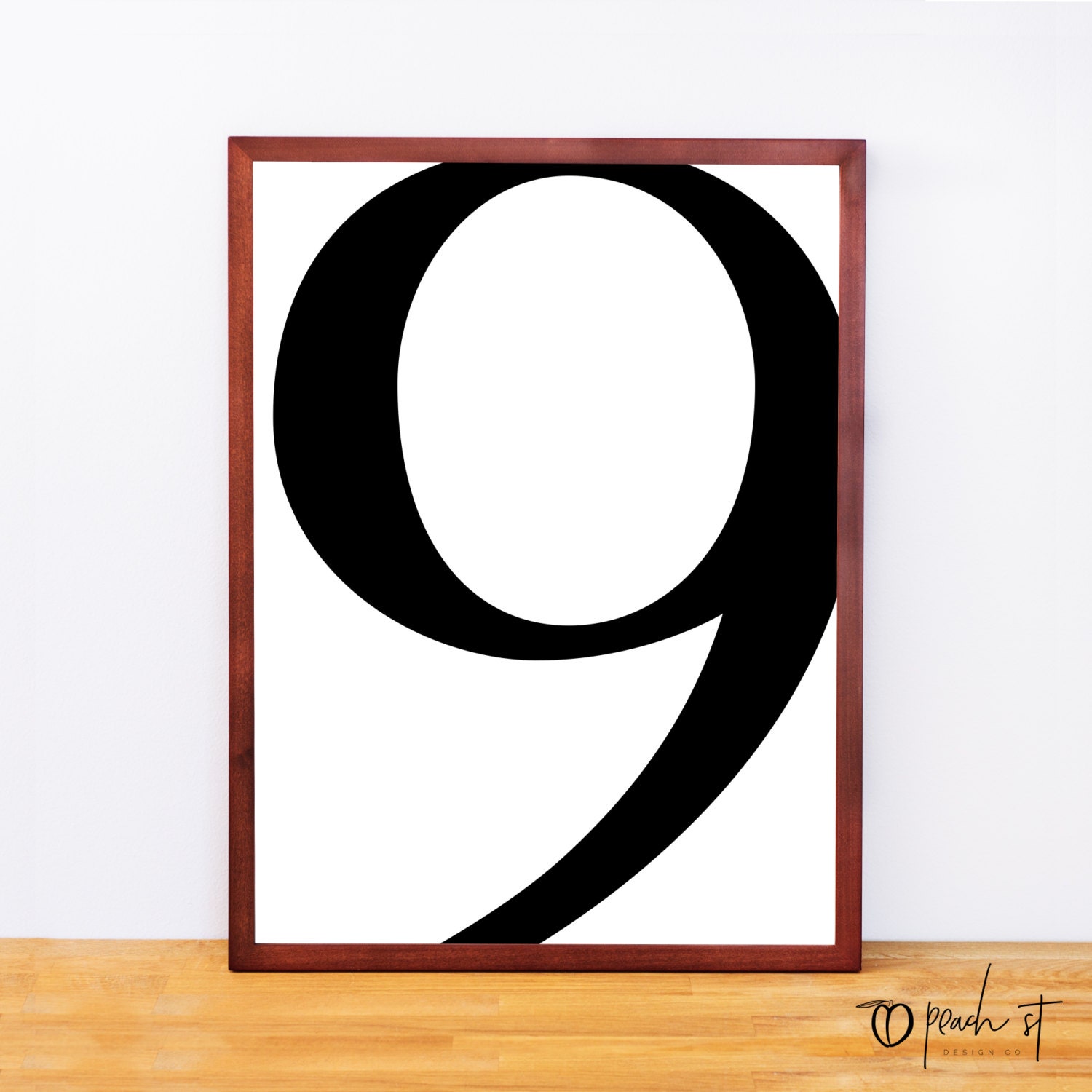 Serif Number 9, Typography Print, Letter Print, Printable Monogram ...