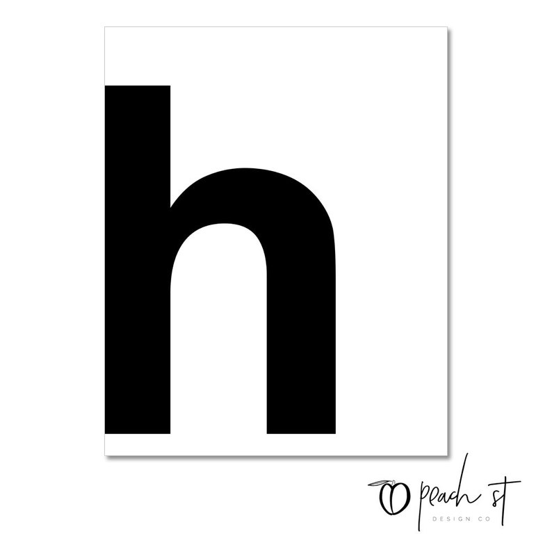 Lowercase Letter H, Typography Print, Printable Monogram, Printable Art ...