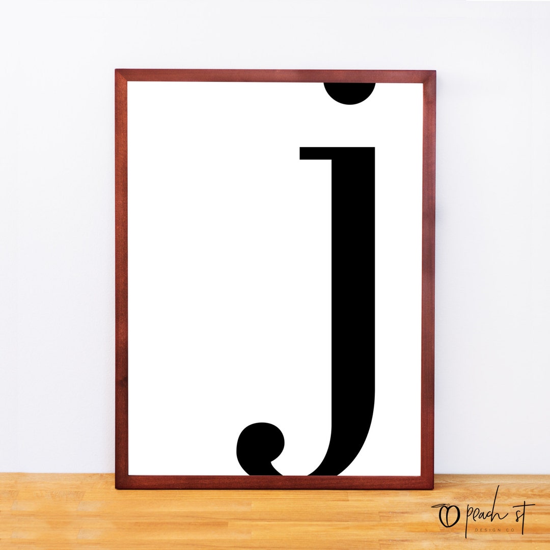 Serif Letter J, Typography Print, Letter Print, Printable Monogram ...