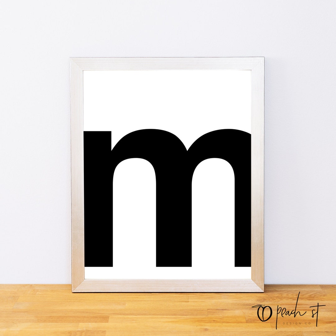 Lowercase Letter M, Typography Print, Printable Monogram, Printable Art ...