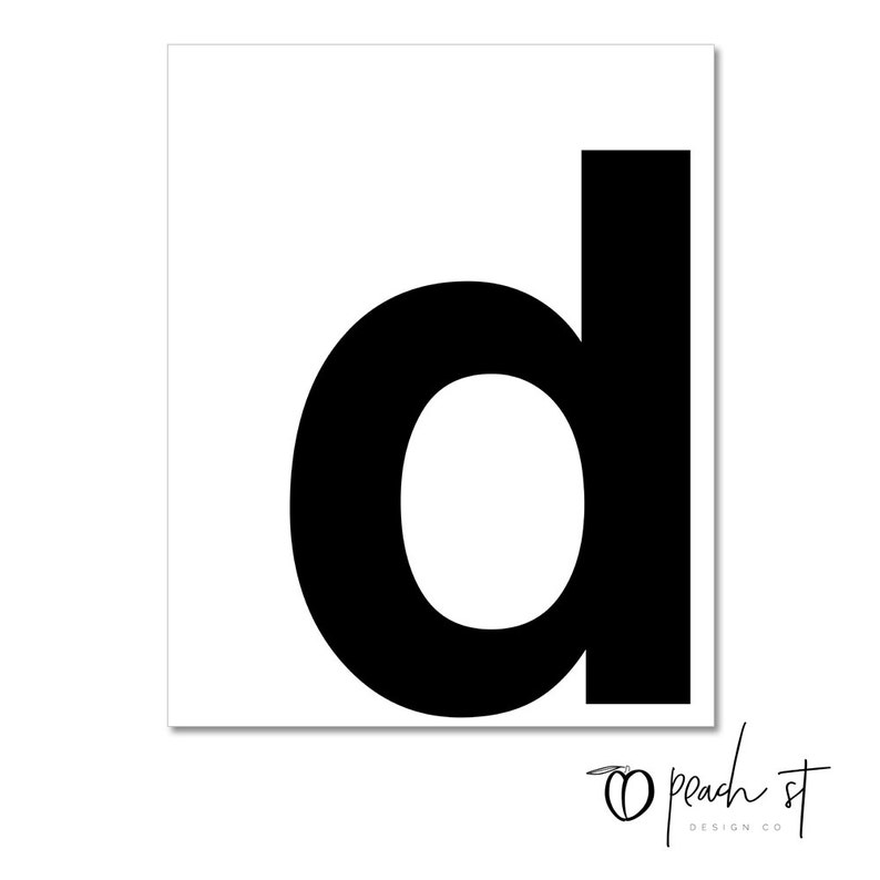 Lowercase Letter D, Typography Print, Printable Monogram, Printable Art ...