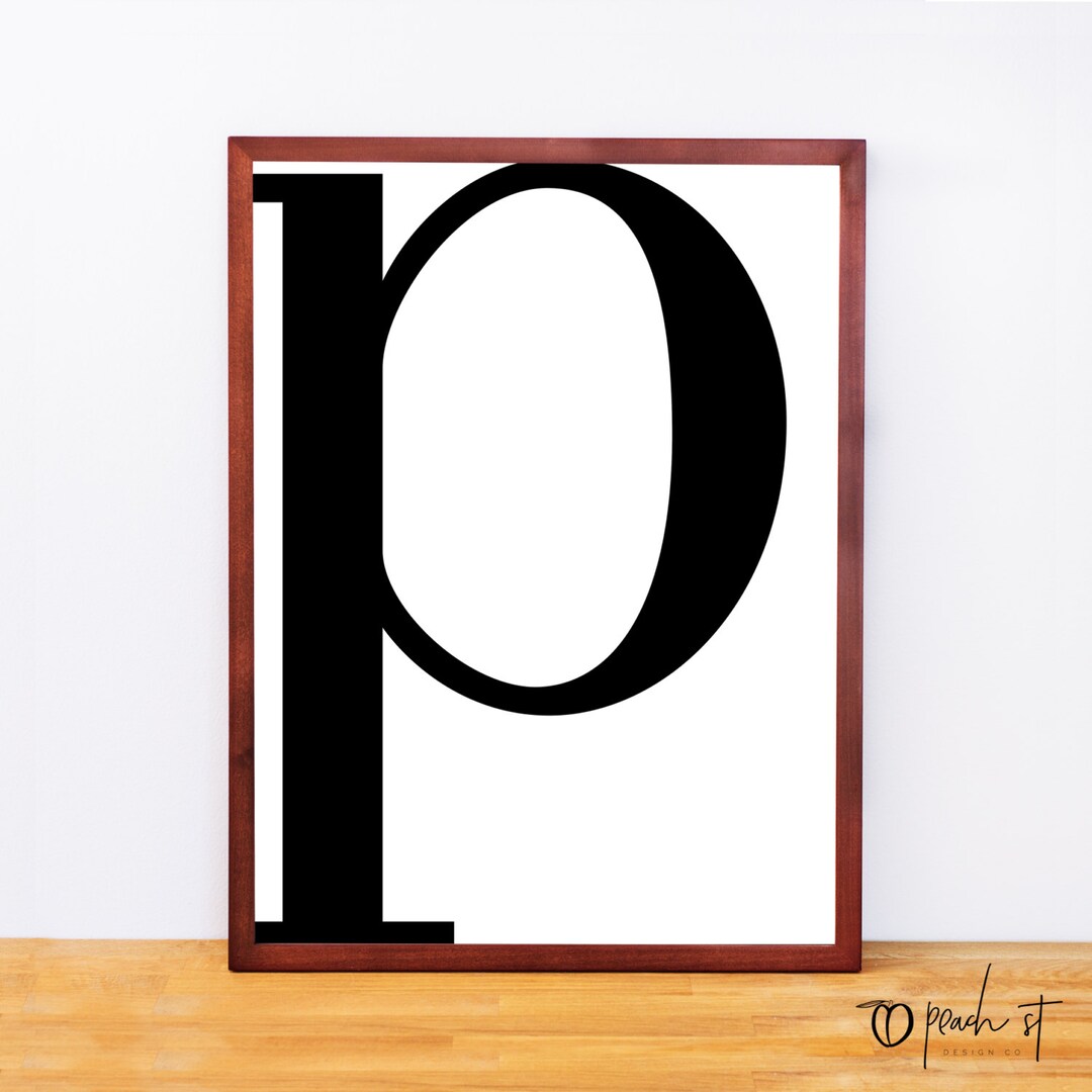 Serif Letter P, Typography Print, Letter Print, Printable Monogram ...