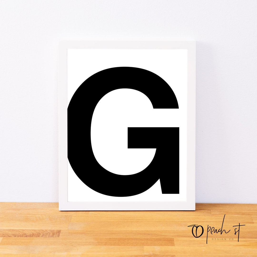 Letter G, Typography Print, Letter Print, Printable Monogram, Printable ...