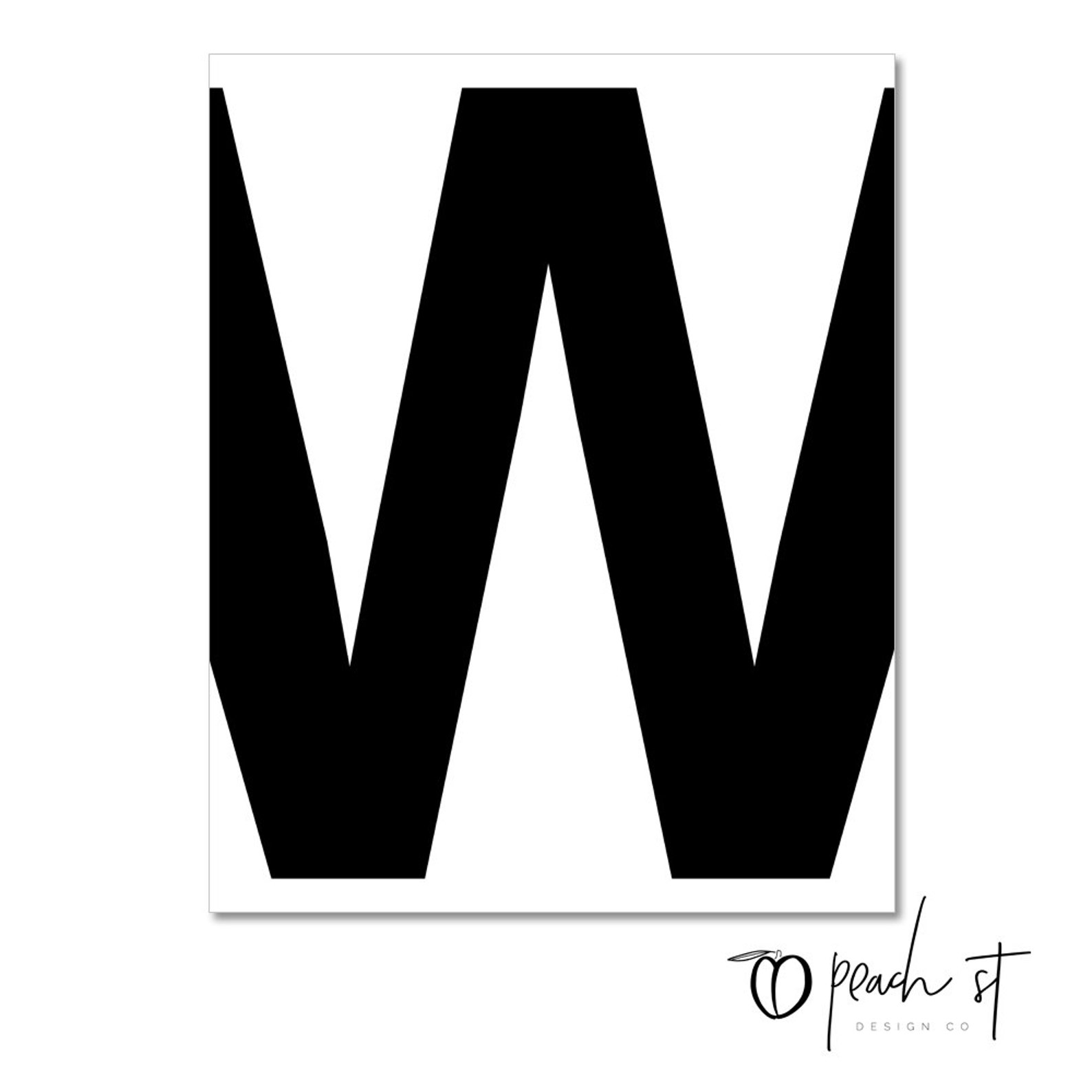 Lettre W, impression de typographie, impression de lettre, monogramme ...
