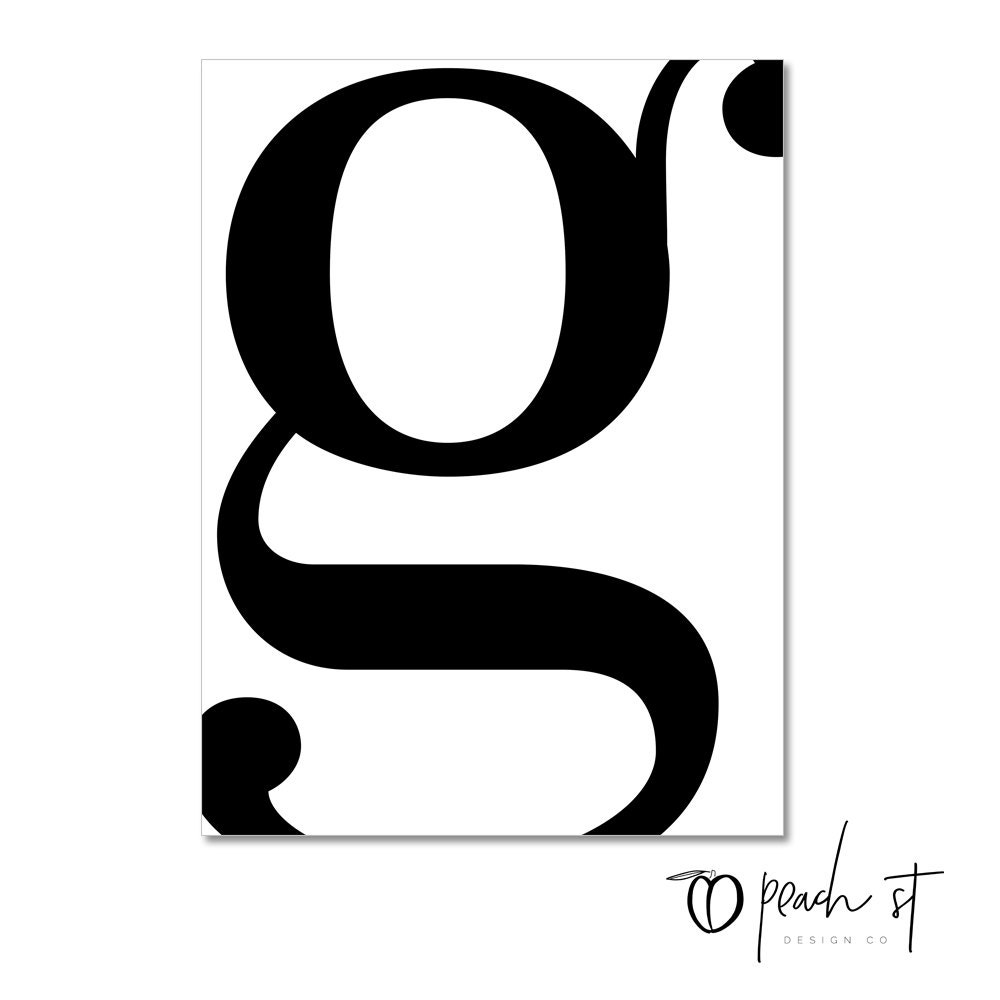 Serif Letter G, Typography Print, Letter Print, Printable Monogram ...