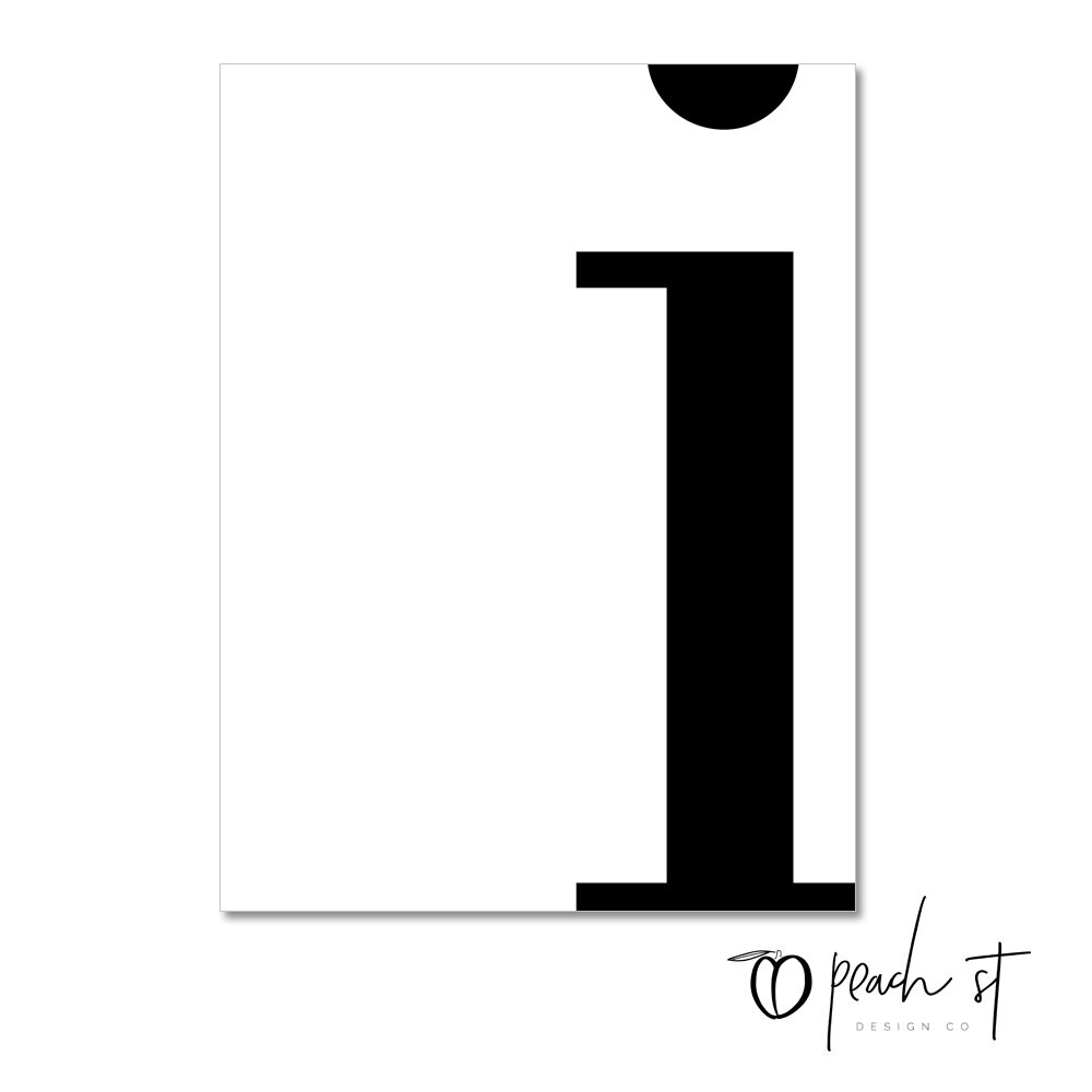 Serif Letter I, Typography Print, Letter Print, Printable Monogram ...