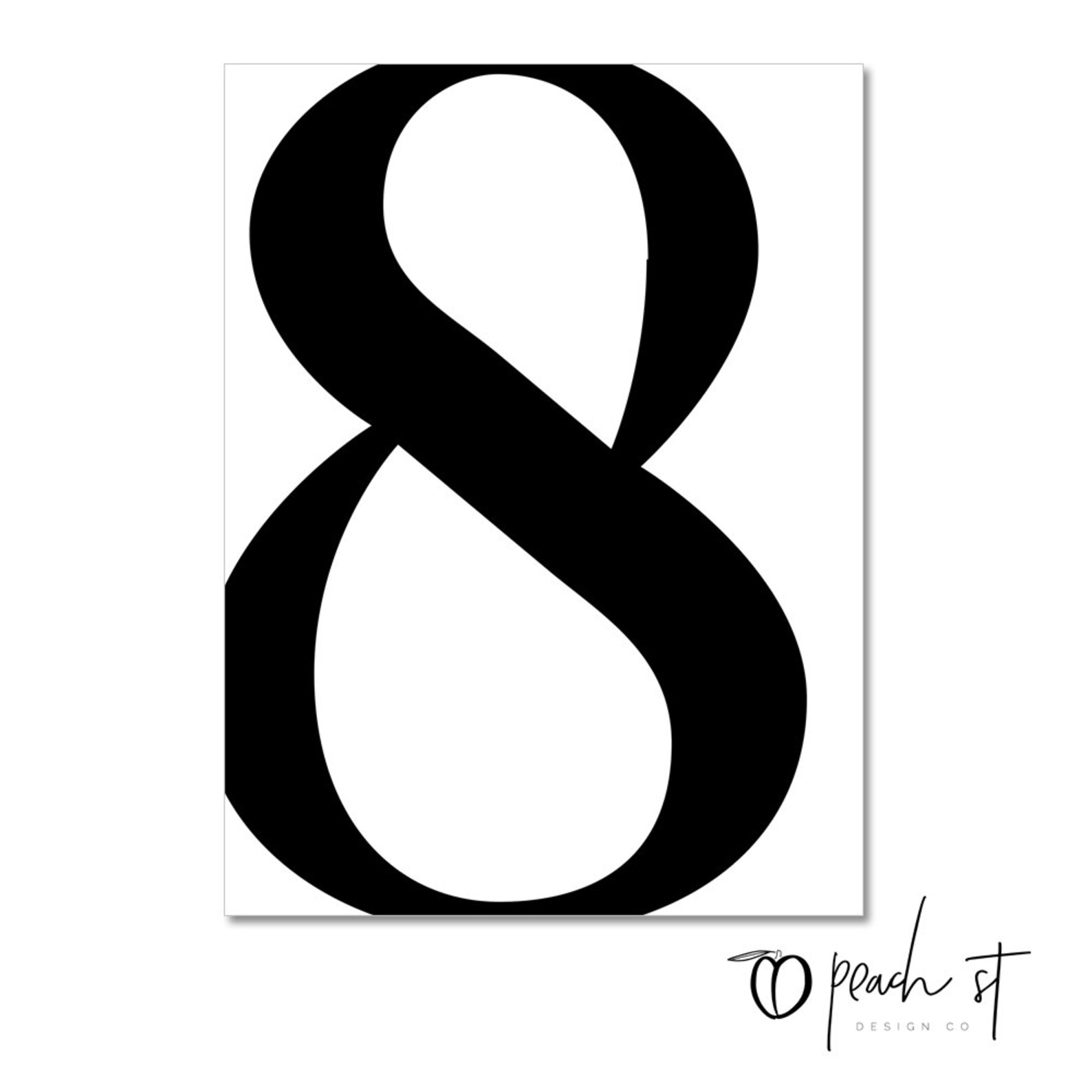 Serif Number 8, Typography Print, Letter Print, Printable Monogram ...