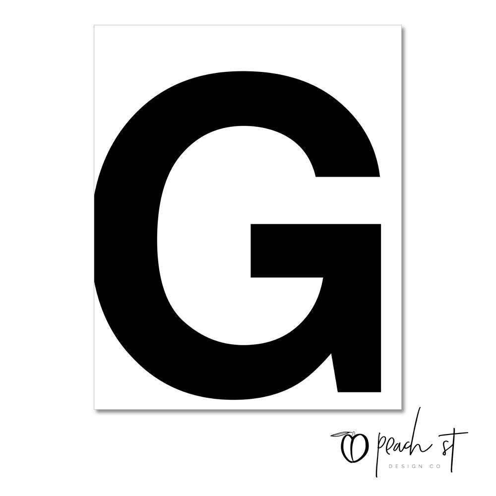 Letter G, Typography Print, Letter Print, Printable Monogram, Printable ...