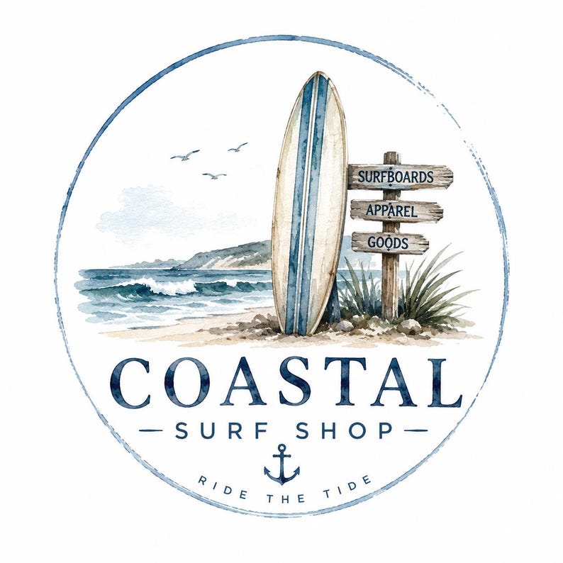 Coastal Surf Shop Logo | Nautical Branding for Marine Businesses ...