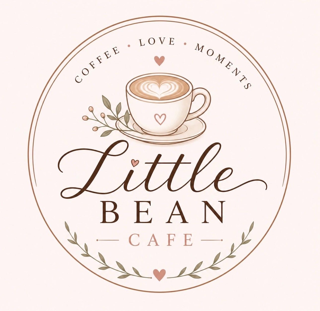 Feminine Pink Café Logo Design | Minimalist Coffee Shop Branding ...