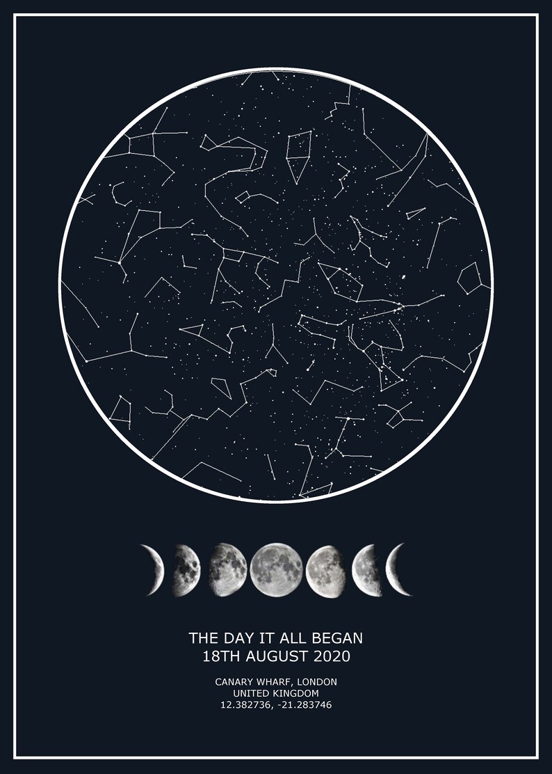 DOWNLOADABLE STARMAP Star Chart Night Sky Wall Art - Etsy Australia