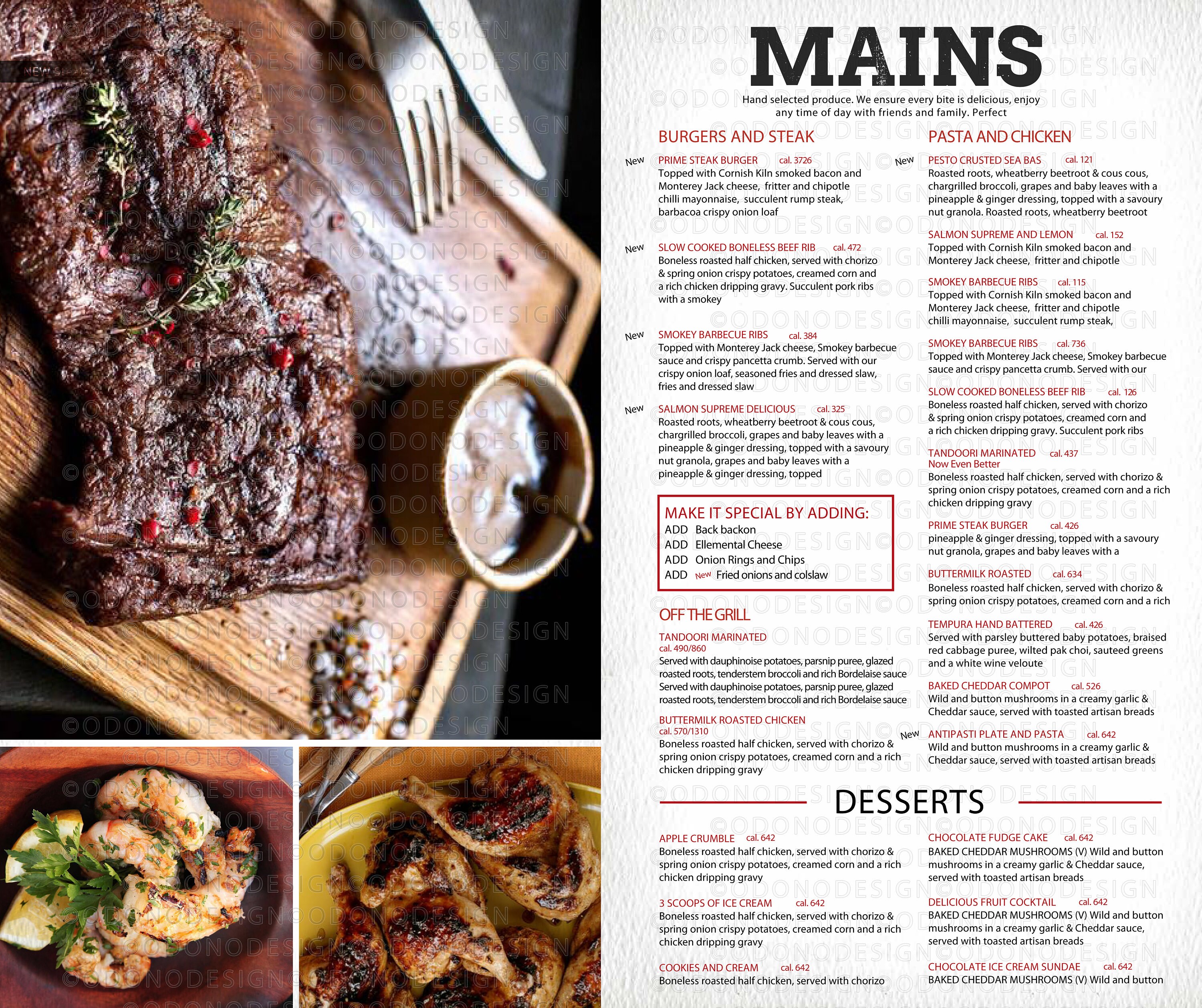 Restaurant Menu Template Microsoft Word MS. Print From Home Artwork ...