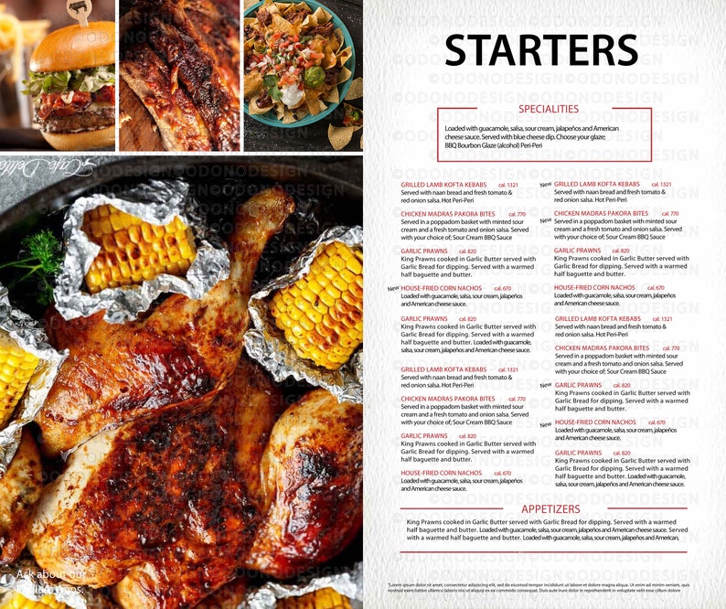 Restaurant Menu Template Microsoft Word MS. Print From Home Artwork ...