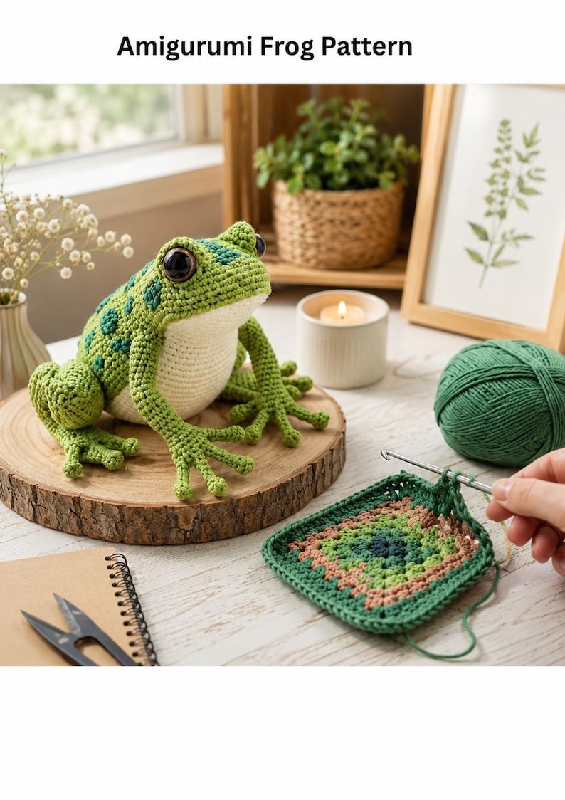 Realistic Frog Crochet Pattern | Amigurumi Woodland Plush Tutorial (PDF ...