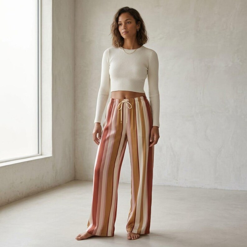 Wide Leg Pants Sewing Pattern PDF | High Waist Palazzo Trousers Pattern ...