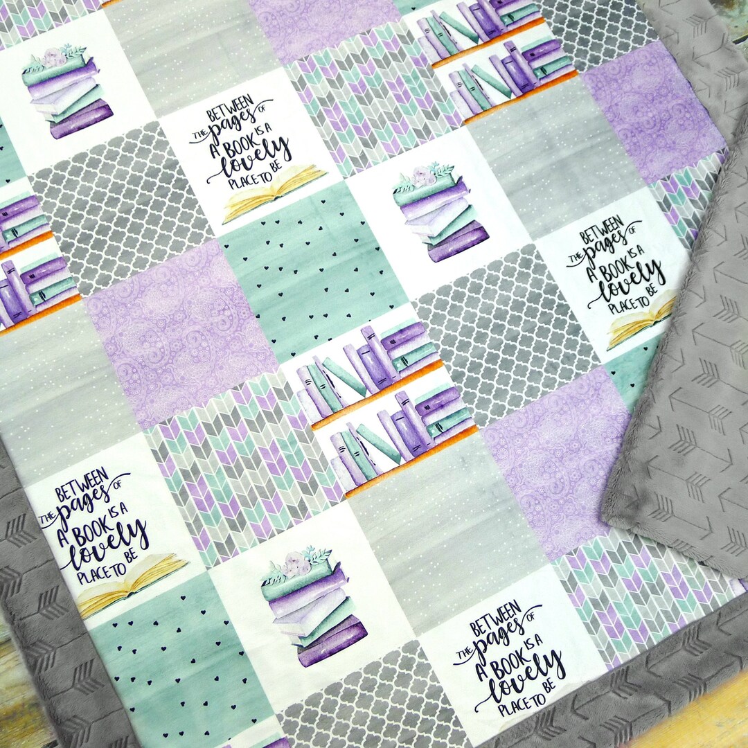 Reading Blanket - Book Blanket - Books Blanket - Librarian Gift - Minky ...