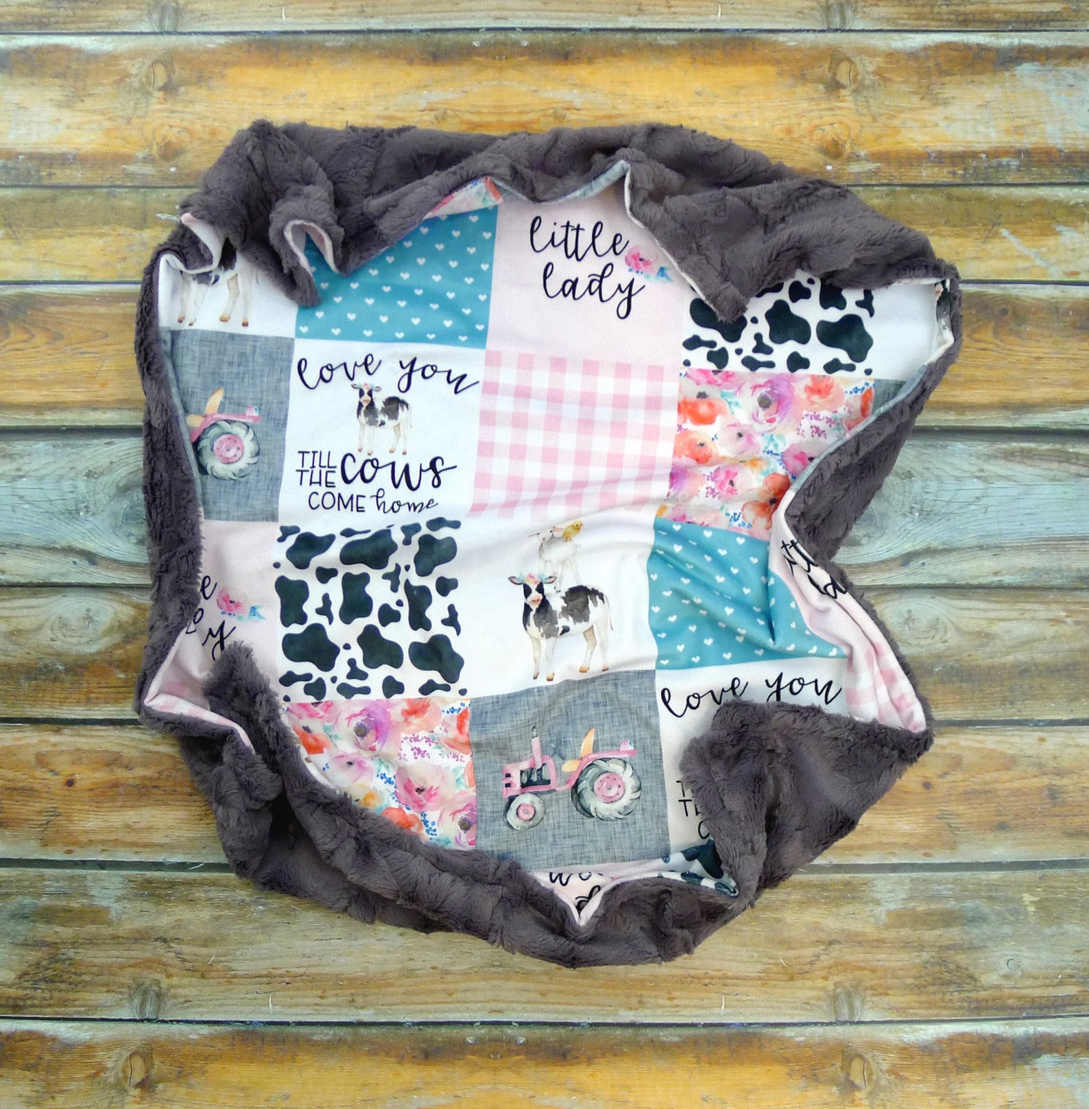 Farm Blanket Farm Minky Blanket Tractor Blanket Faux | Etsy