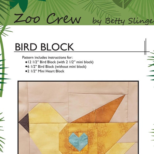 Parrot Quilt Block Pattern Bird Pattern PDF Instant - Etsy