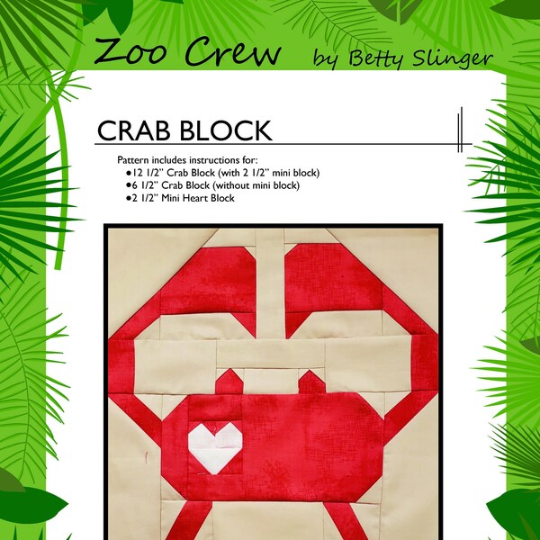 Crab Quilt Block Pattern - Etsy