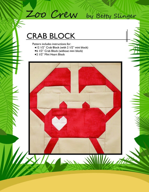 Crab Quilt Block / Digital Download / PDF Pattern - Etsy