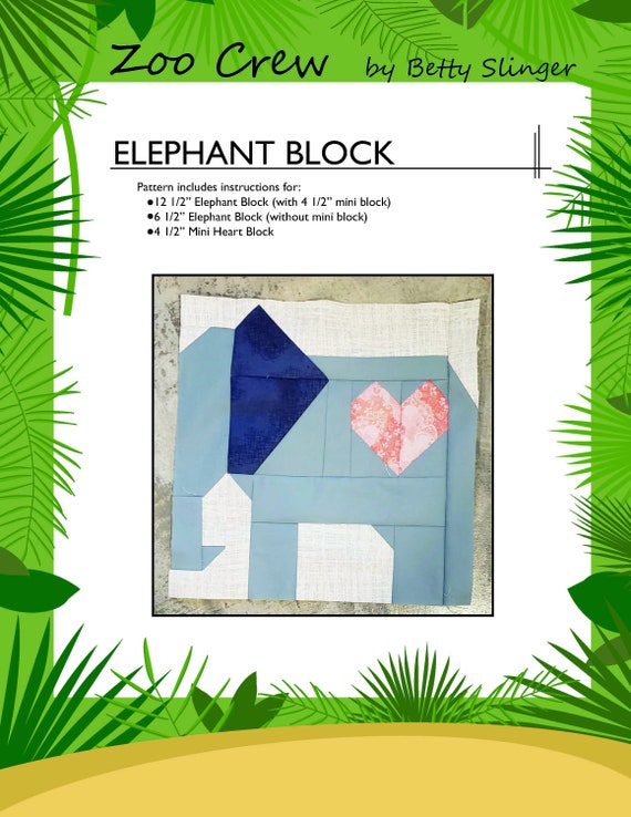 Elephant Quilt Block / Digital Download / PDF Pattern | Etsy