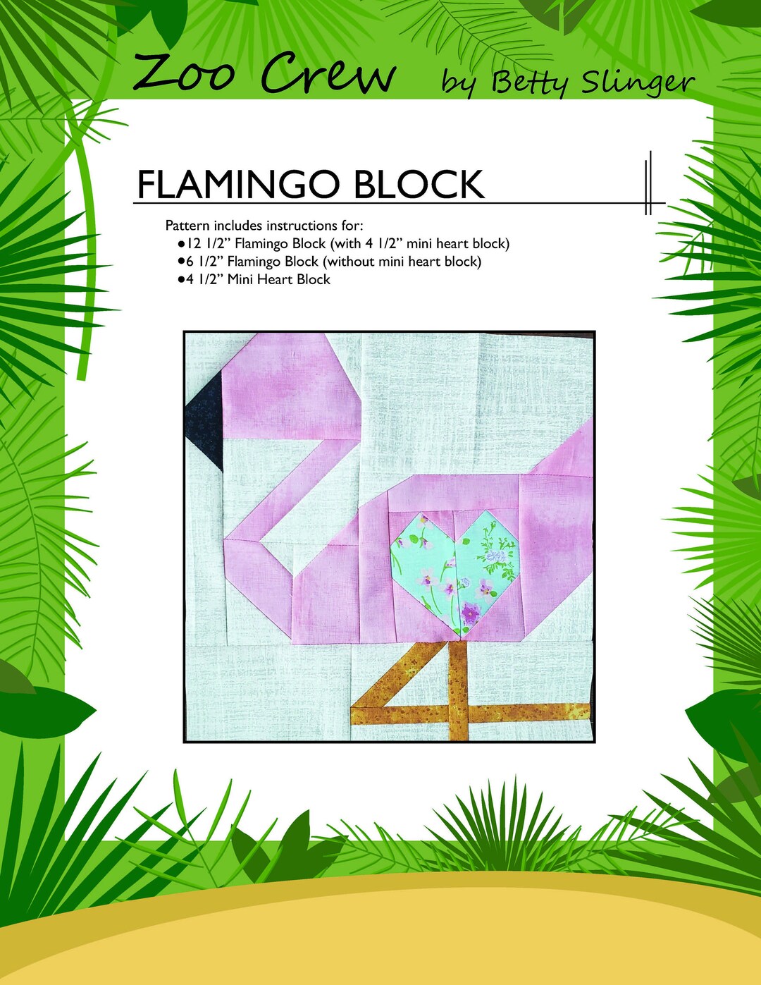 Flamingo Quilt Block / Digital Download / PDF Pattern - Etsy