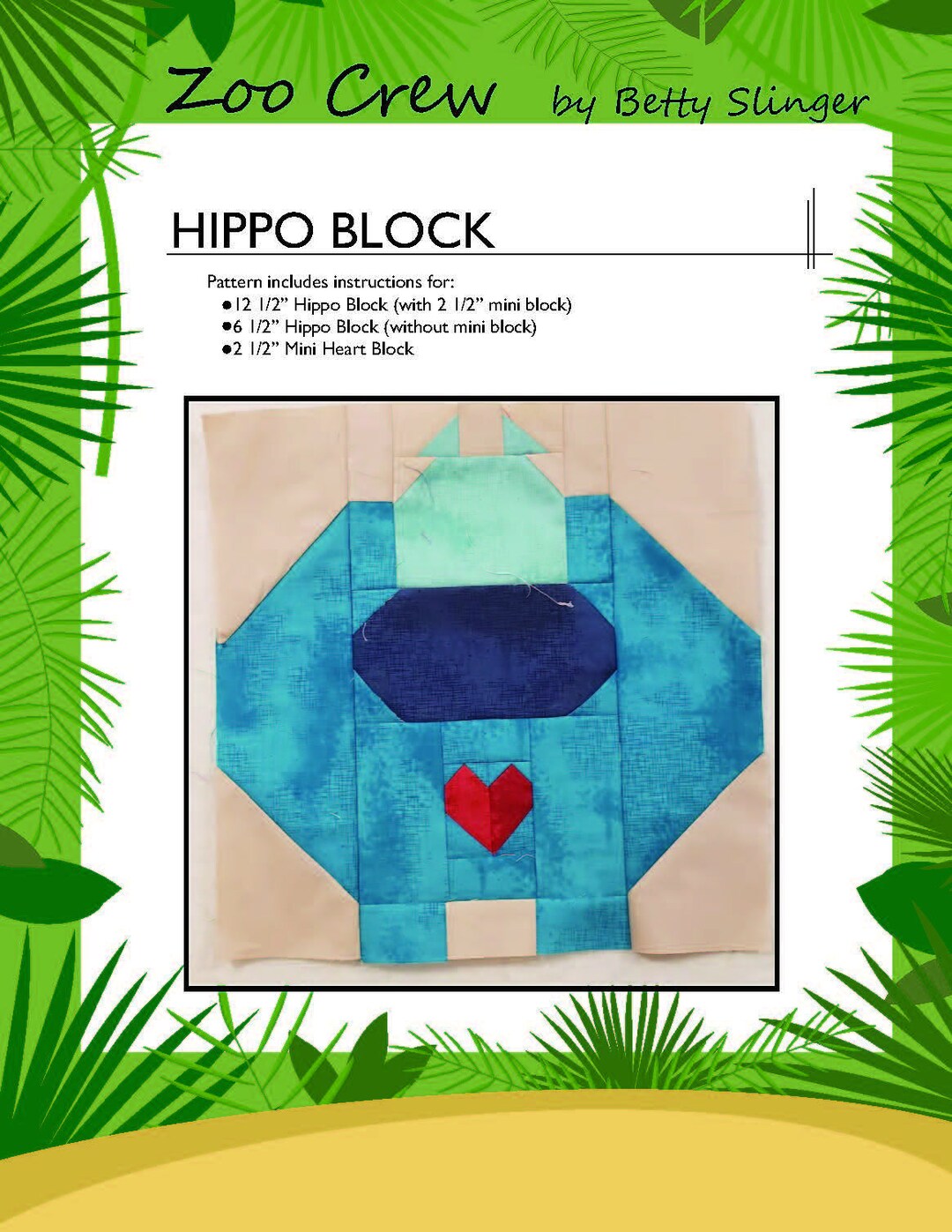 Hippo Quilt Block / Digital Download / PDF Pattern - Etsy