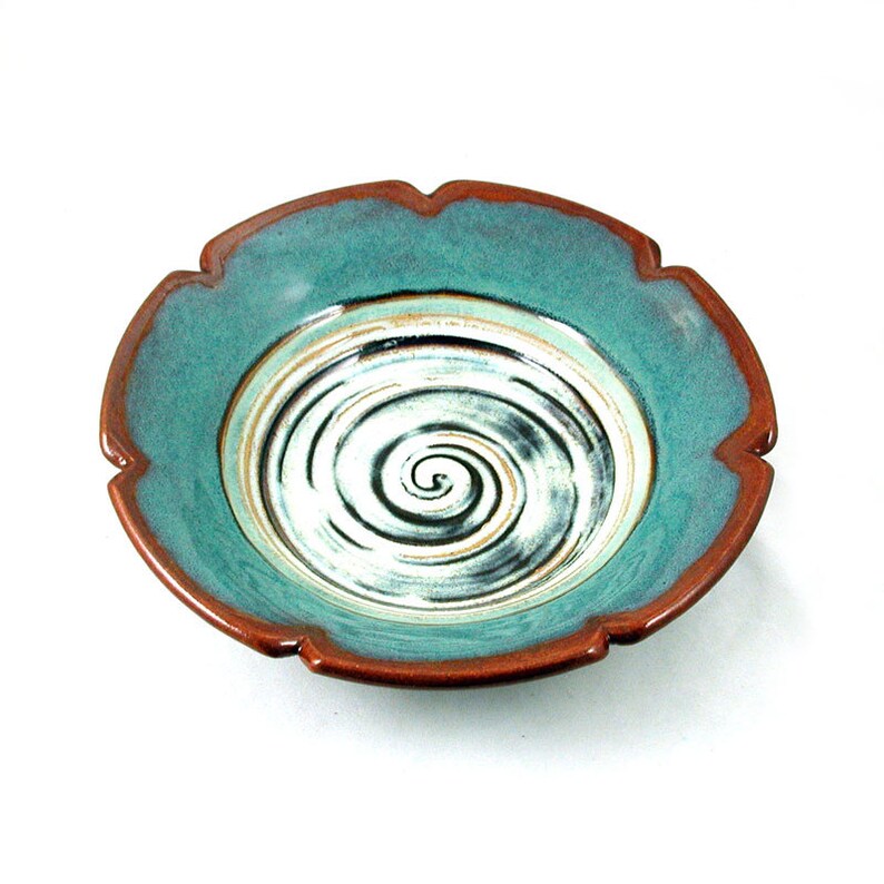 Scalloped Rim Bowl Altered Bowl Carved Rim Bowl | Etsy