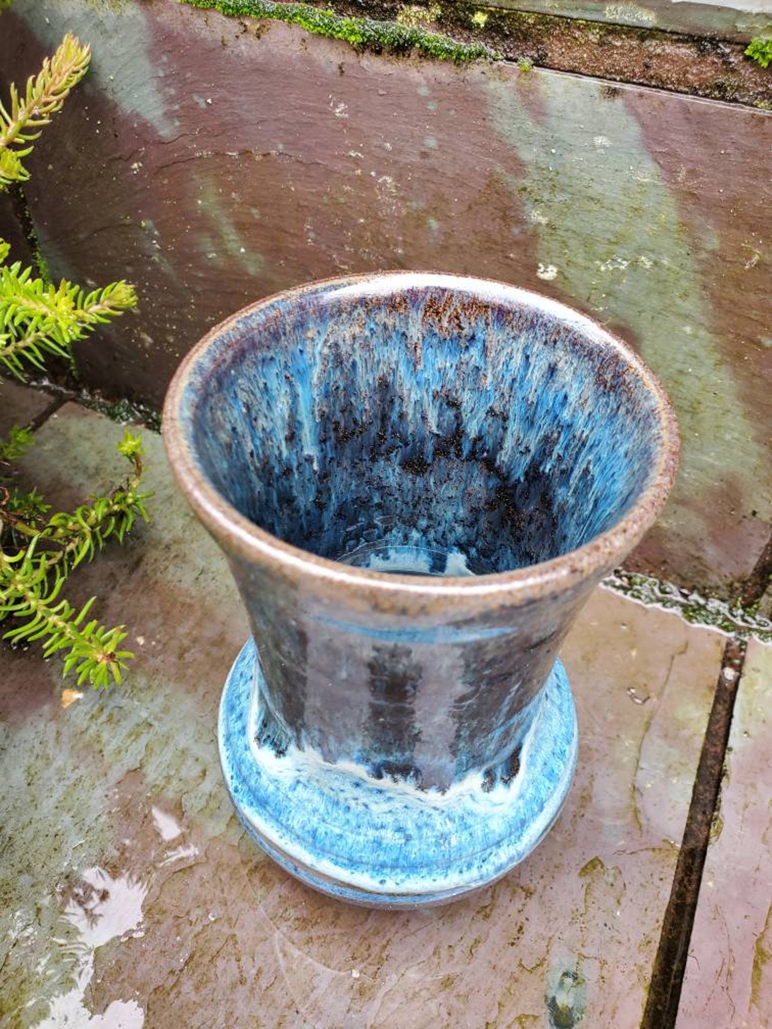 Blue Midnight Ceramic Vase Starry Night Flower Vase Galaxy | Etsy