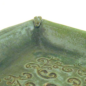 Rustic Slate Blue Tray Square Ceramic Tray Cottage Chic Dish Candy Dish ...