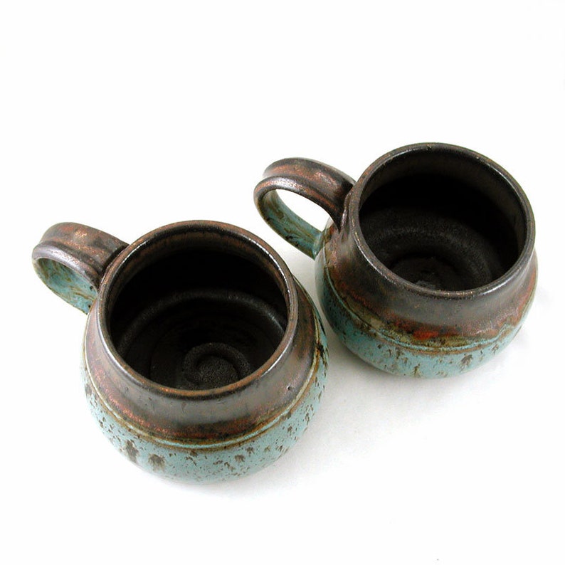 Turquoise Coffee Cup Rustic Copper Mug Medium Size Mug - Etsy