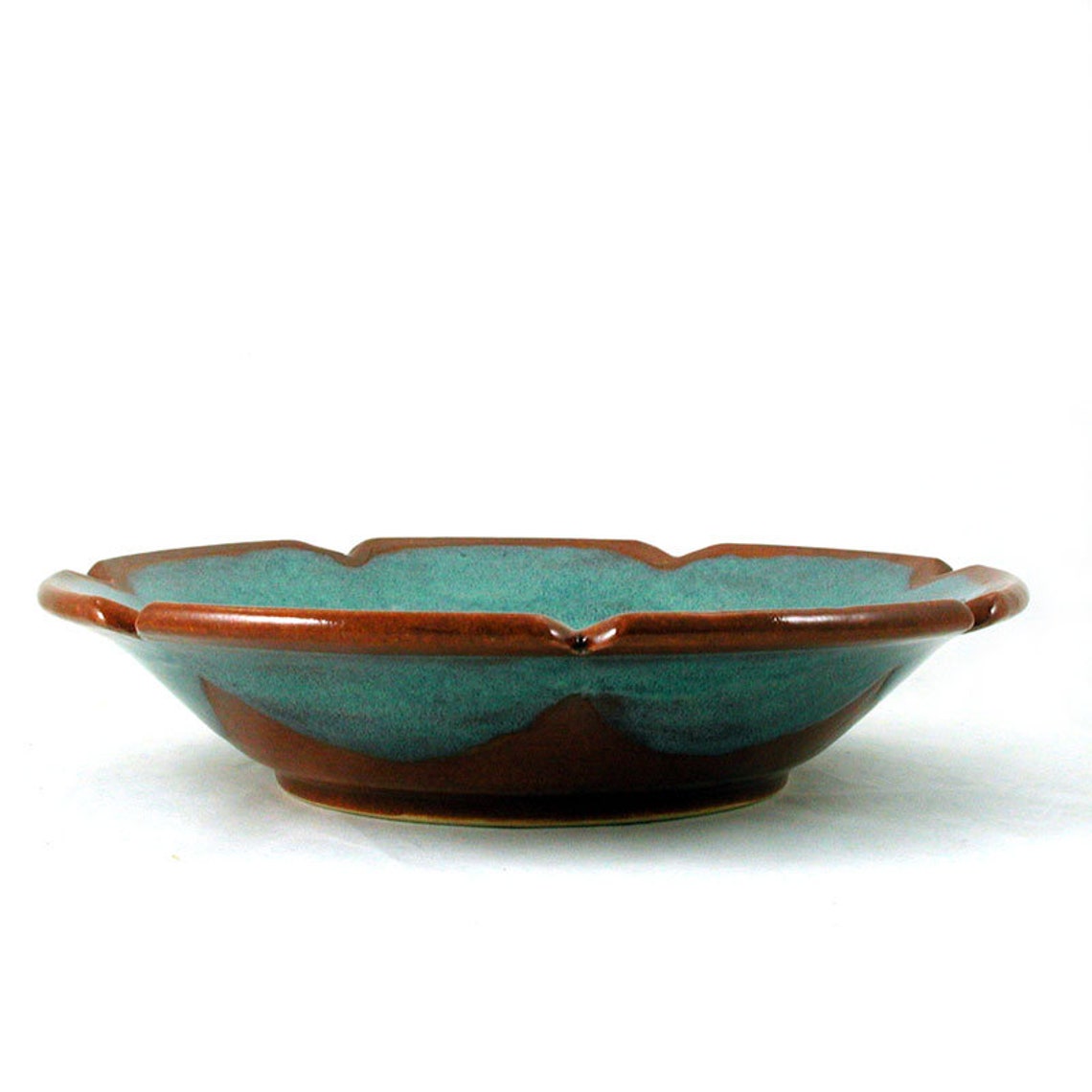 Scalloped Rim Bowl Altered Bowl Carved Rim Bowl | Etsy