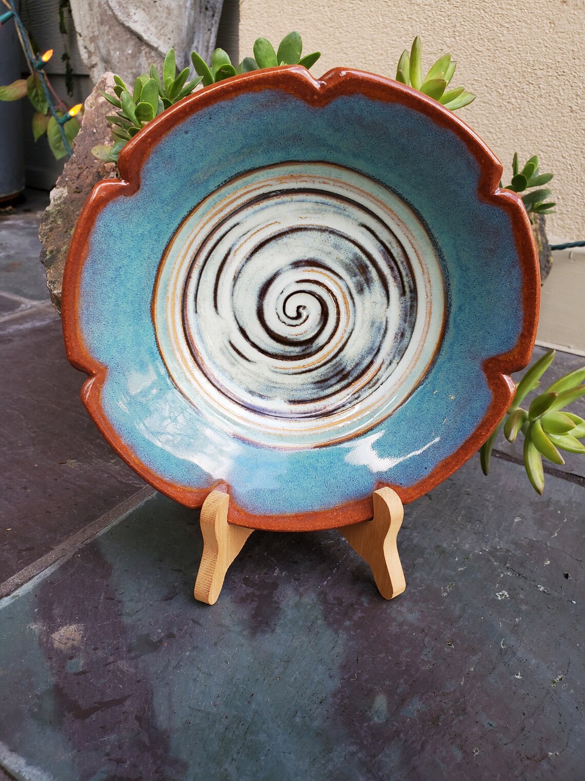 Scalloped Rim Bowl Altered Bowl Carved Rim Bowl | Etsy