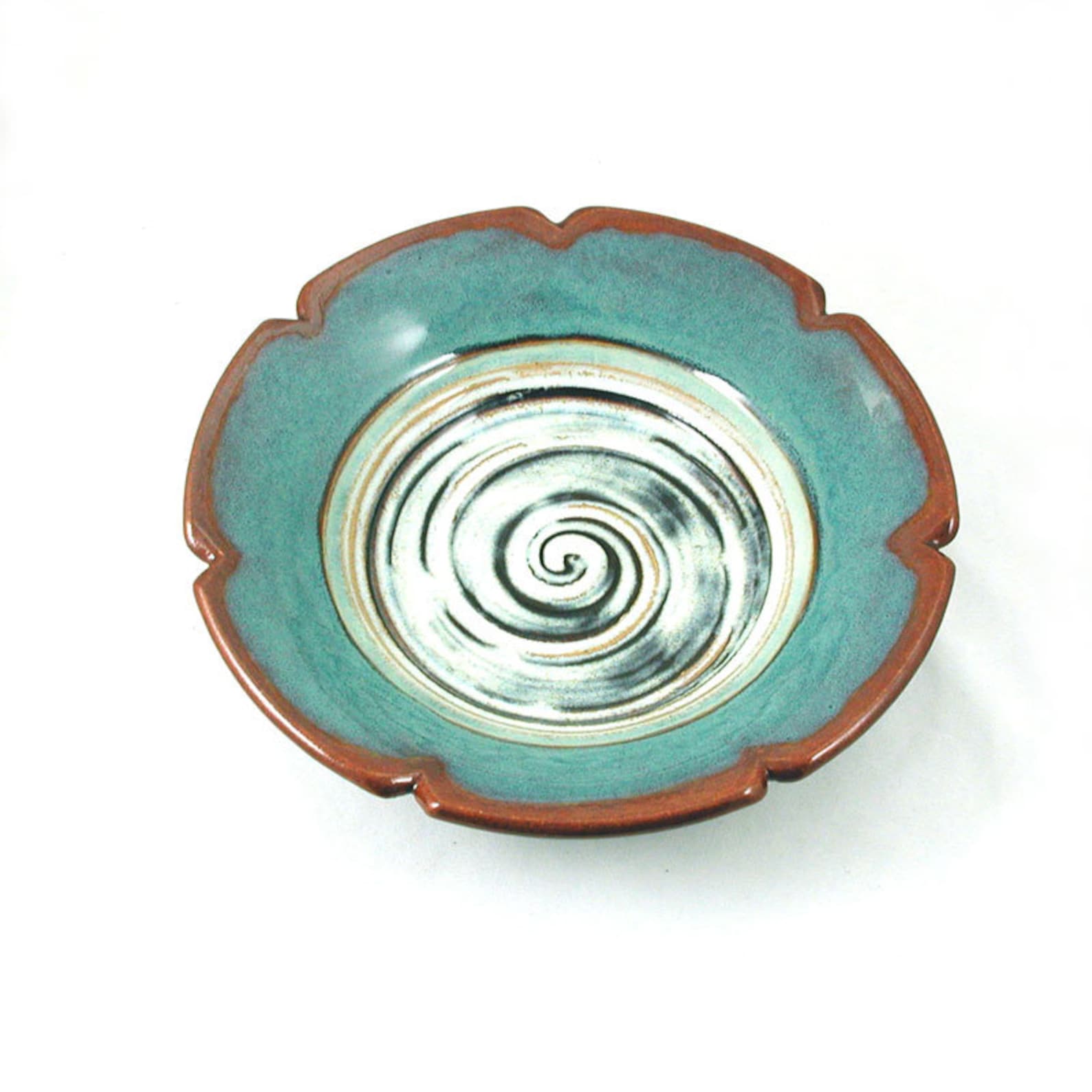 Scalloped Rim Bowl Altered Bowl Carved Rim Bowl | Etsy