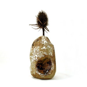 Nature Inspired Stone Vase Sculpted Ceramic Rock Textured - Etsy